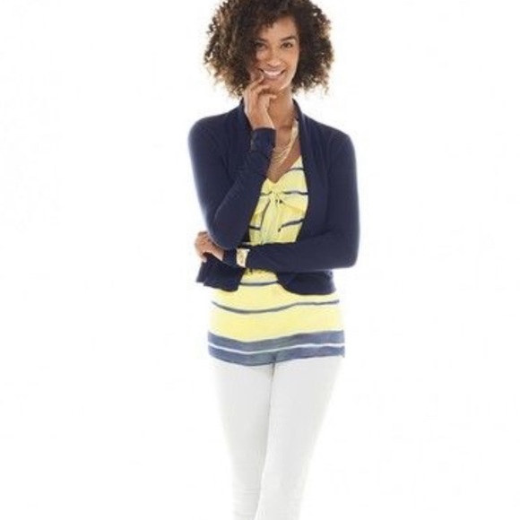 CAbi | Jackets & Coats | Cabi Easy Topper Navy Knit Jacket 553 M | Poshmark